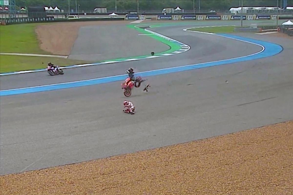 Watch Marquez' crash in its entirety with CCTV footage | MotoGP™